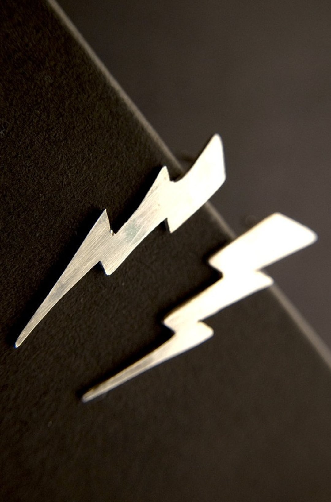 Sterling Silver Lightning Bolt Earrings Handmade Lightning Bolt Stud ...