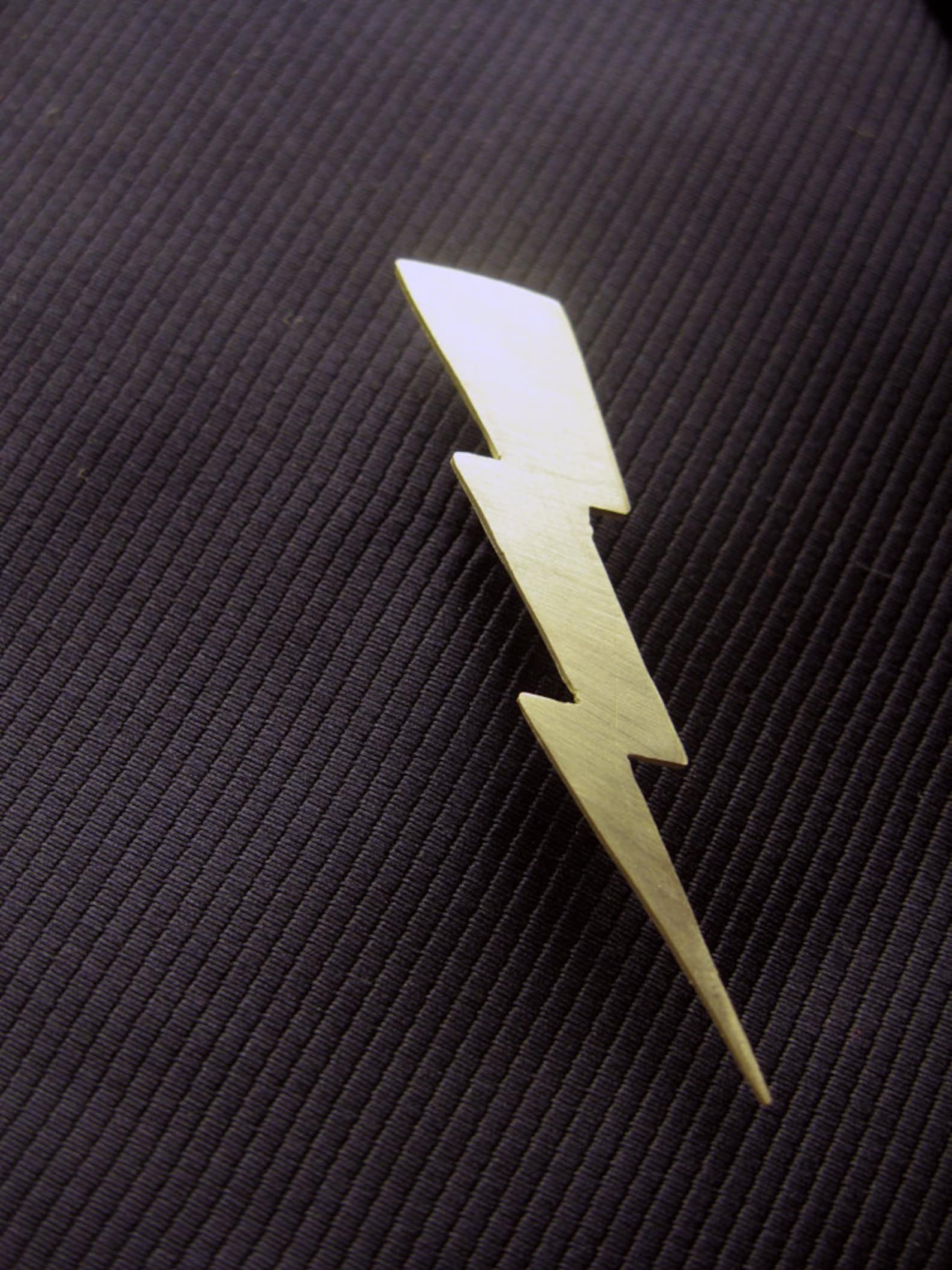 Lightning Bolt Sterling Silver Tie Pin Handmade Lightning Bolt Brooch ...
