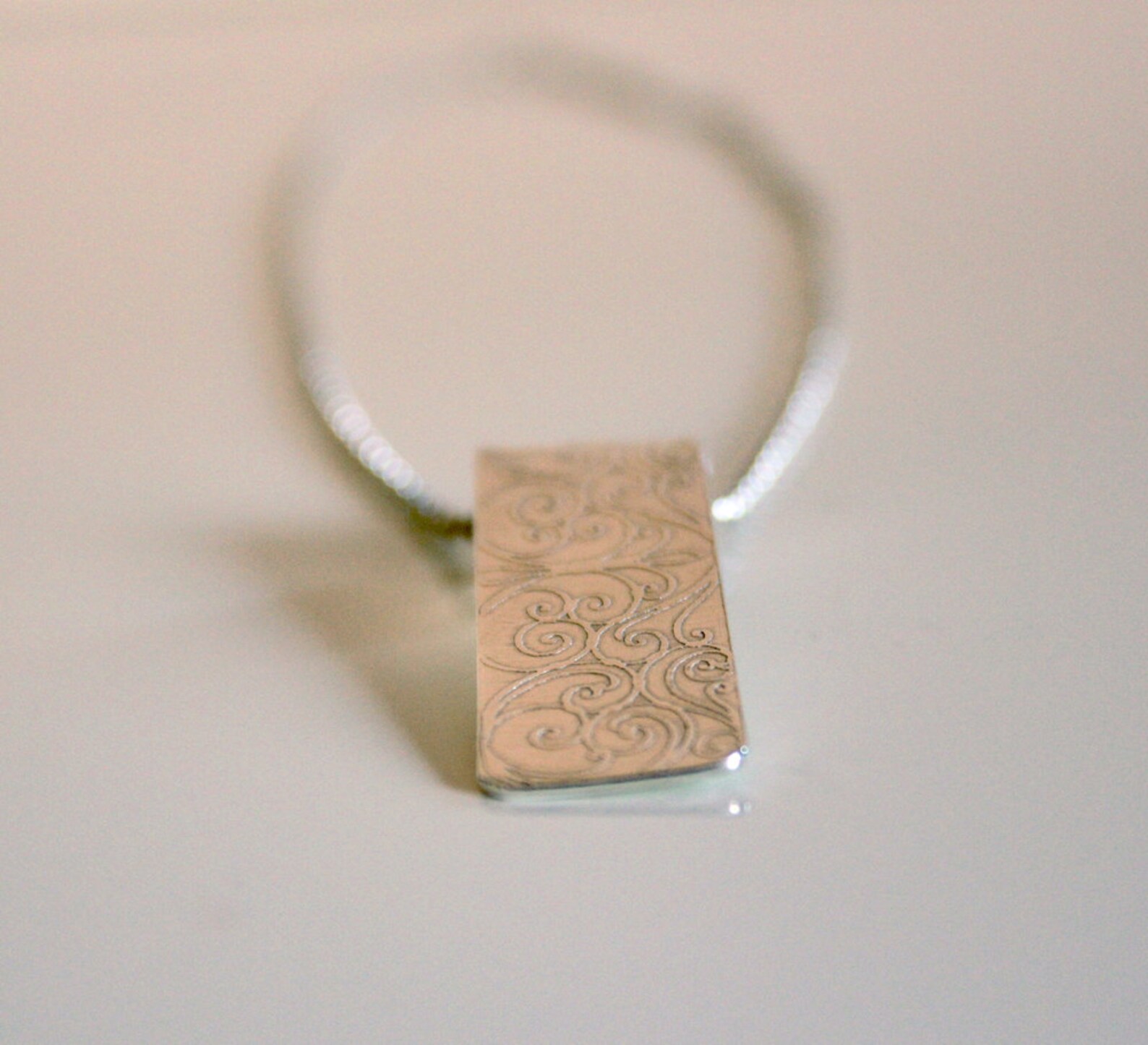 Vintage Scroll Long Drop Sterling Silver Pendant Handmade - Etsy UK