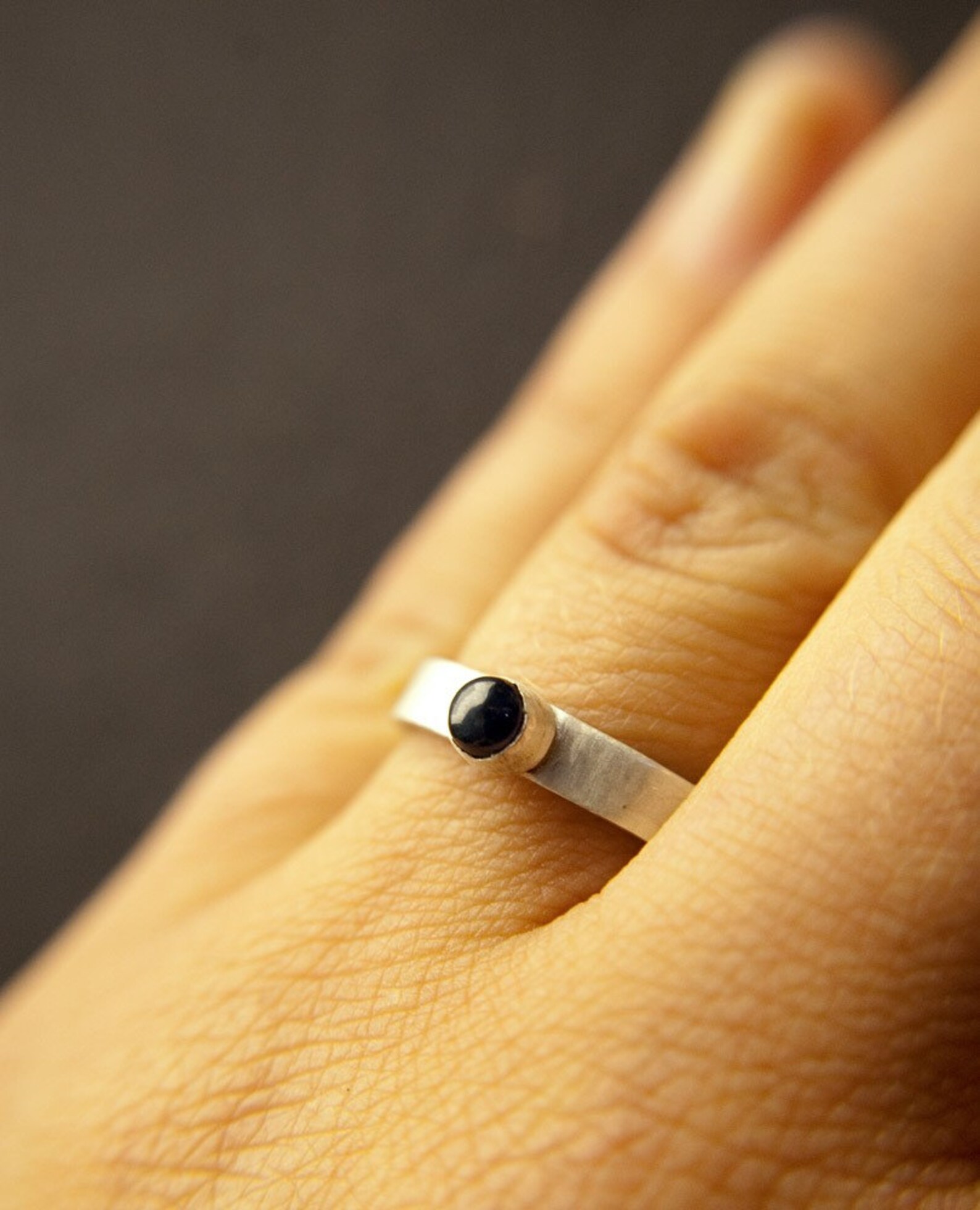 Brushed Silver and Sapphire Ring Handmade - Etsy
