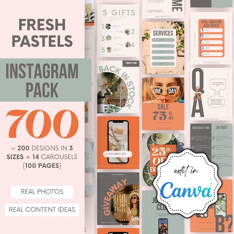 Kawaii Template Instagram - Etsy