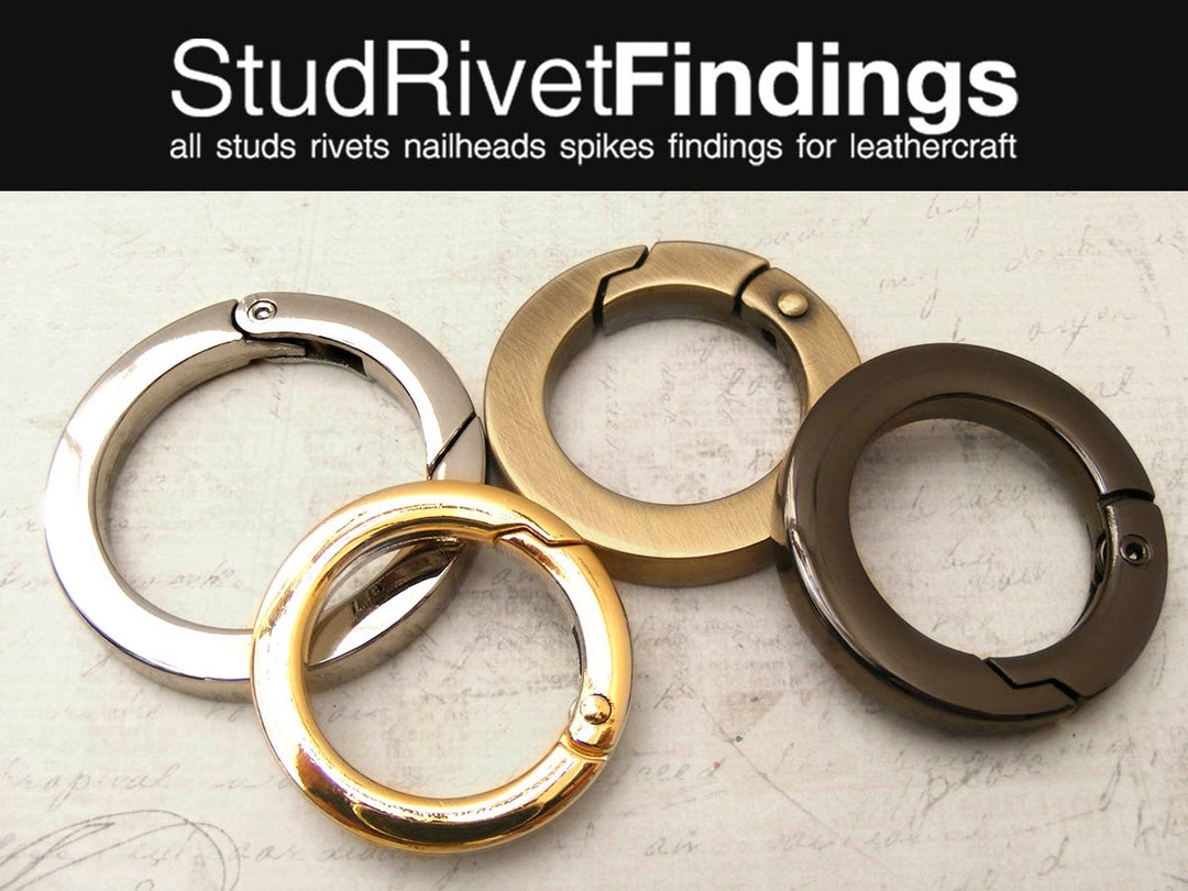 4pcs BIG FLAT O-rings Openable Spring Ring Snap Clip Trigger Key Ring ...