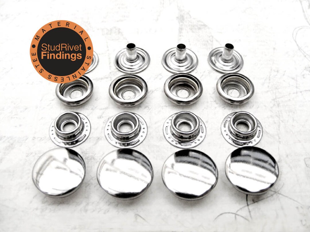 Stainless Steel> 12.5mm, 15mm SNAPS Fasteners Press Stud Poppers Ring ...
