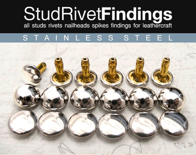 Dome Rivets, Antique Brass, Nickel , Gun Metal DIY 7mm, 9mm 10mm, 12mm ...