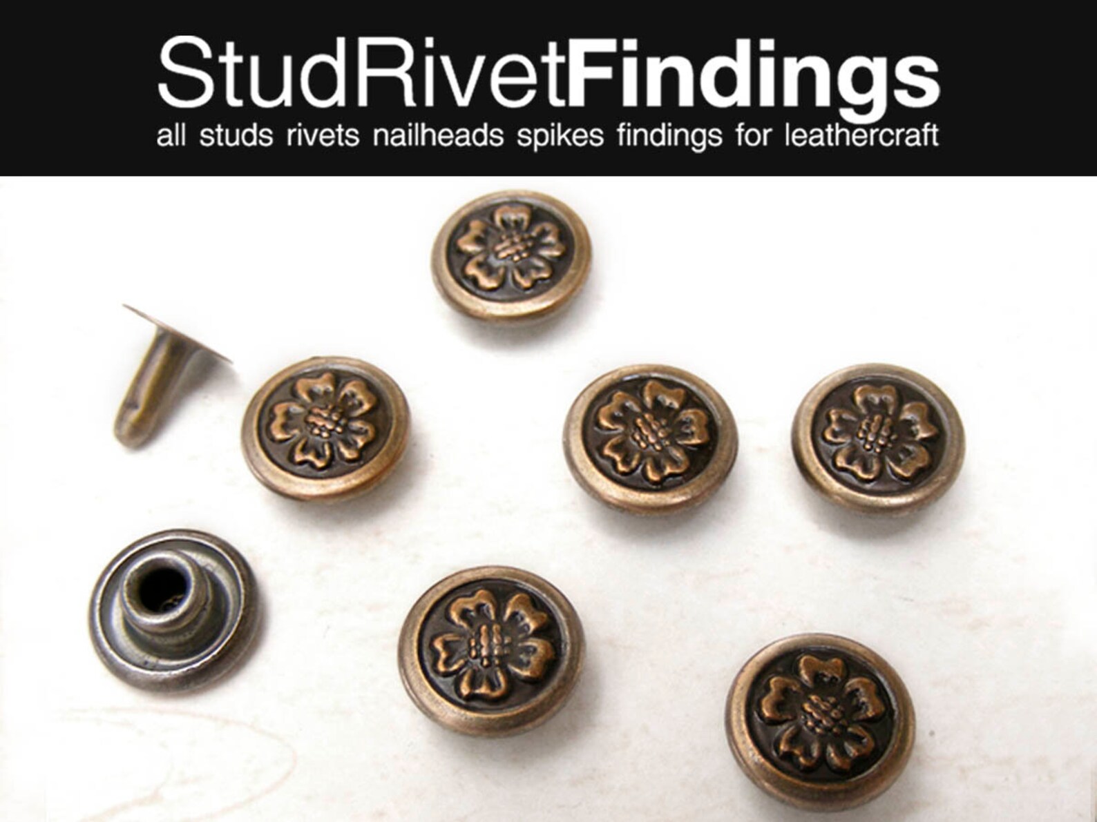 50sets 9mm Antique Brass VINTAGE Flower Rivet for Decorate - Etsy