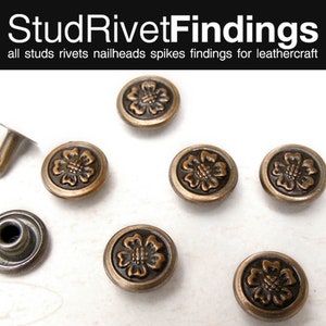 50sets 9mm Antique Brass VINTAGE Flower Rivet for Decorate - Etsy