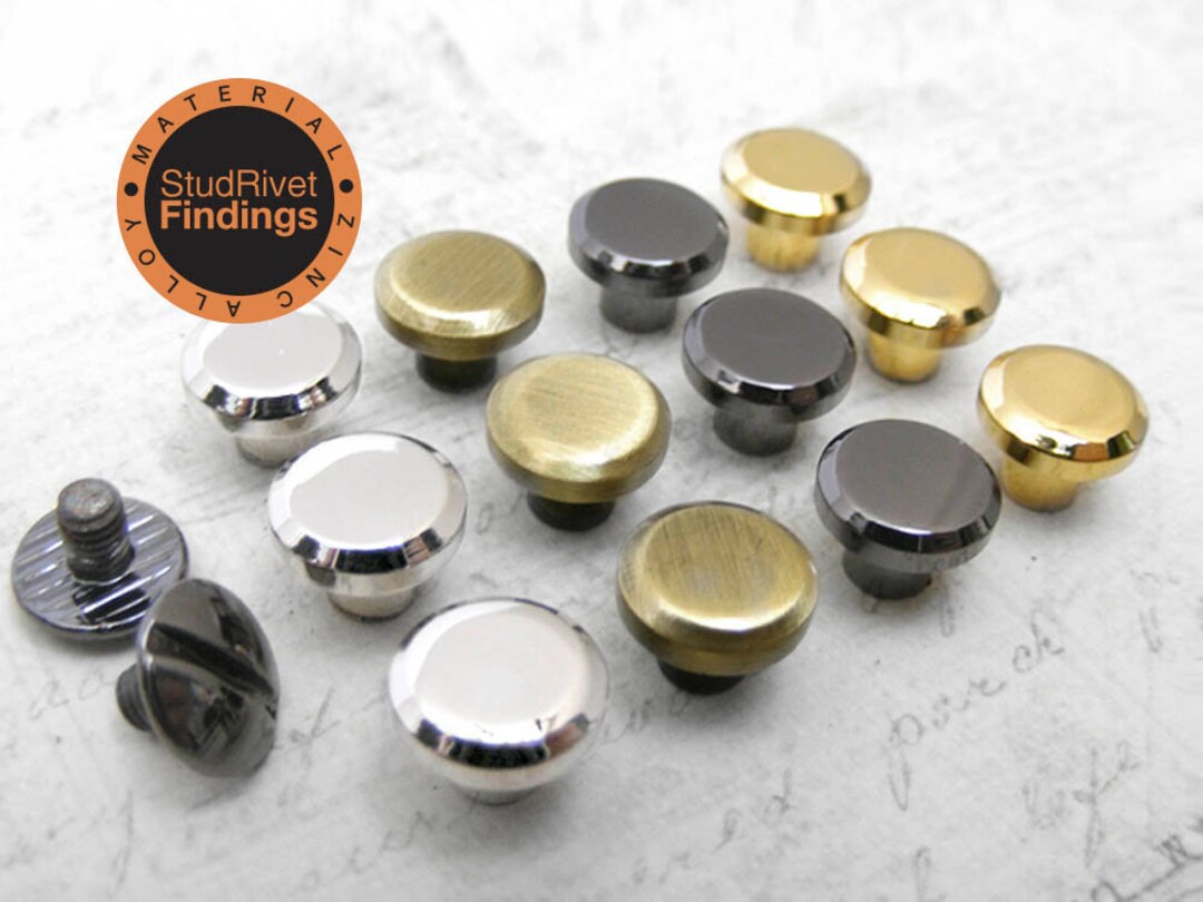 Mix Sizes Mini Button Studs Stand Leather Screw Back / Chicago Screw ...