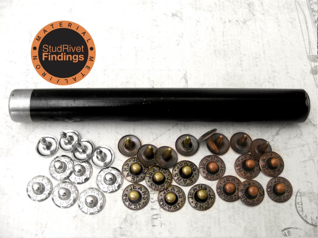 WASHABLE Jean Denim Rivets SETTER Snap Leather Craft Tool With BRASS 9 ...