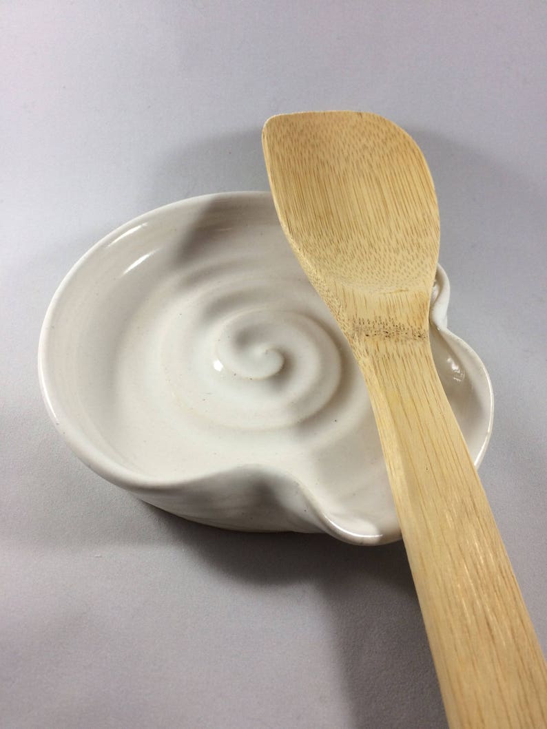 Ceramic Spoon Rest in White - Etsy