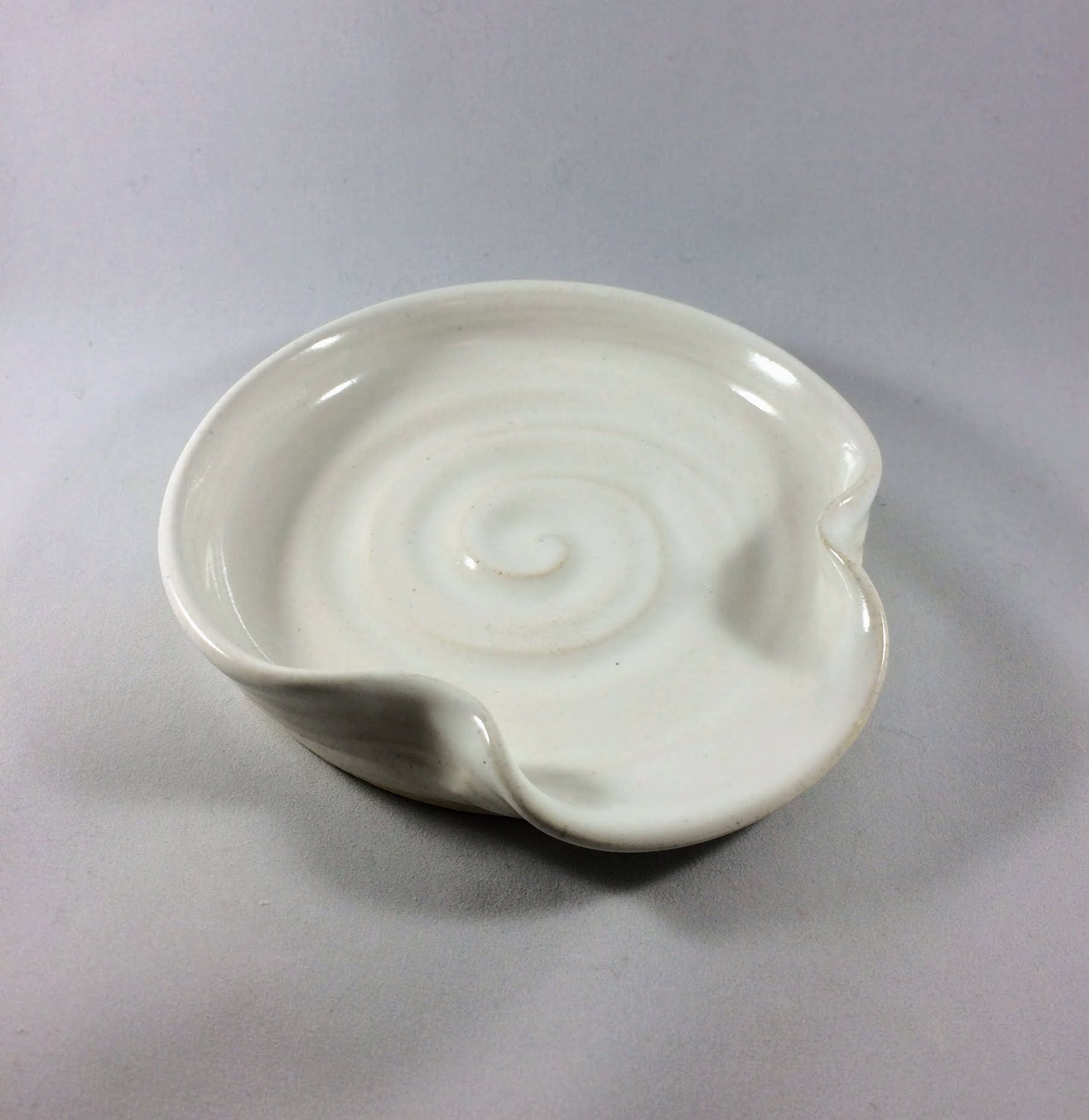 Ceramic Spoon Rest in White | Etsy