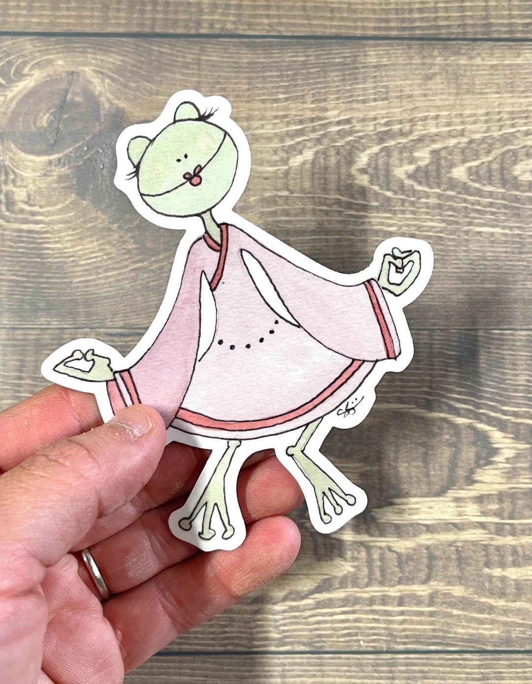 Gertie the Meditating Frog Vinyl Sticker - Etsy