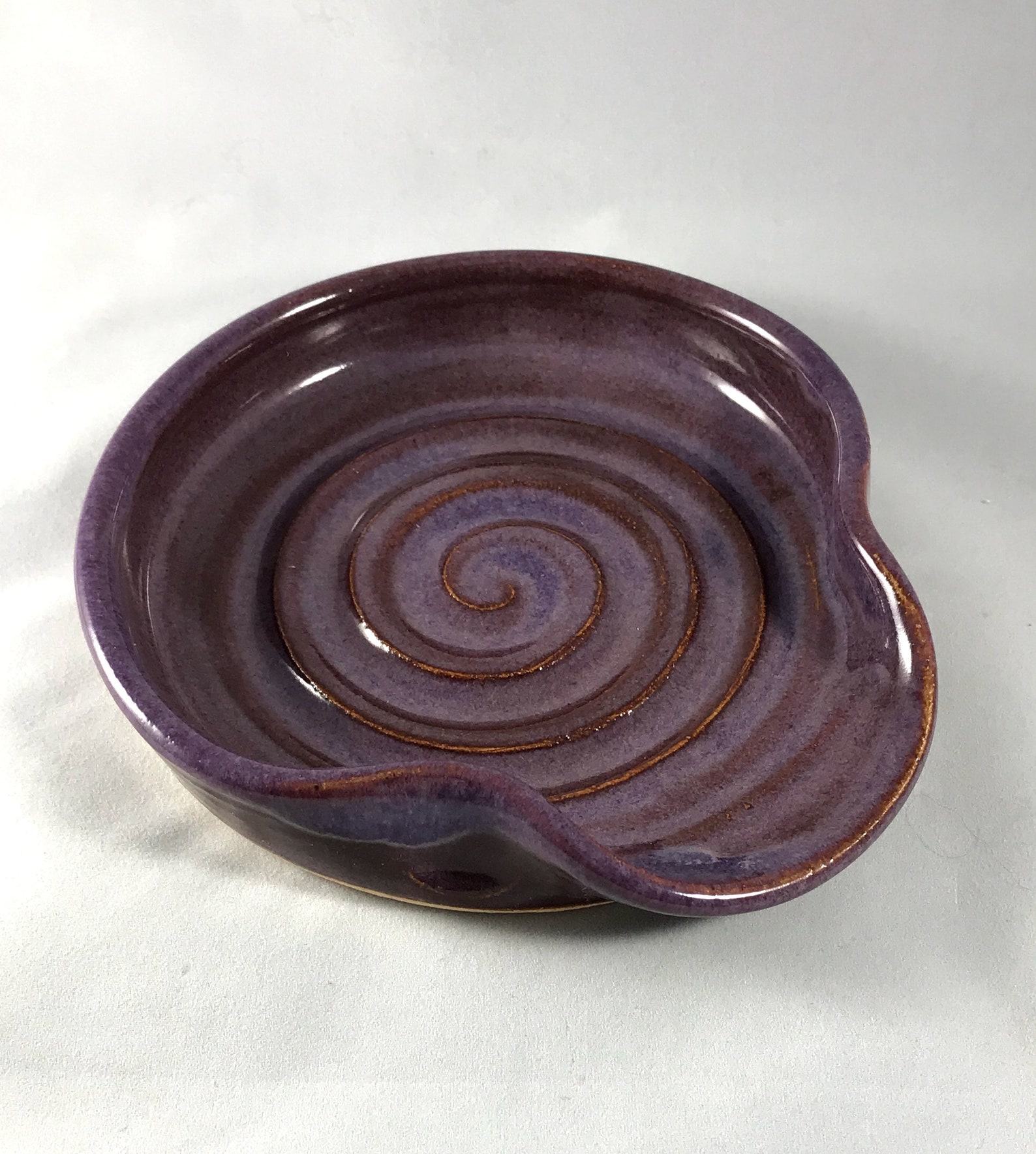 Ceramic Spoon Rest Stoneware Spoon Rest in Merlot Purple | Etsy