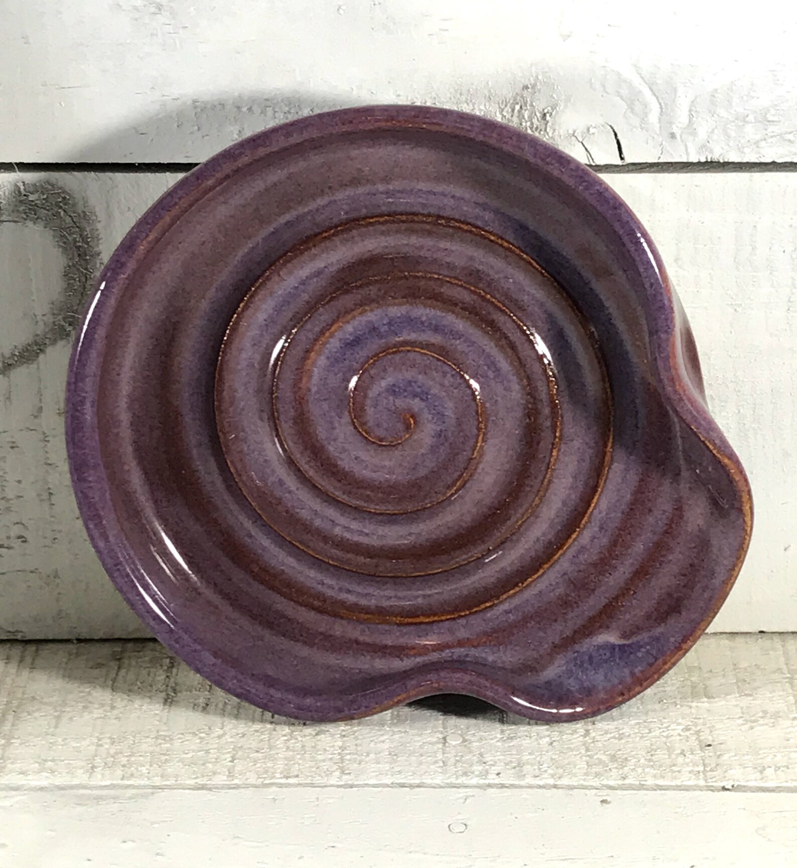 Ceramic Spoon Rest Stoneware Spoon Rest in Merlot Purple - Etsy