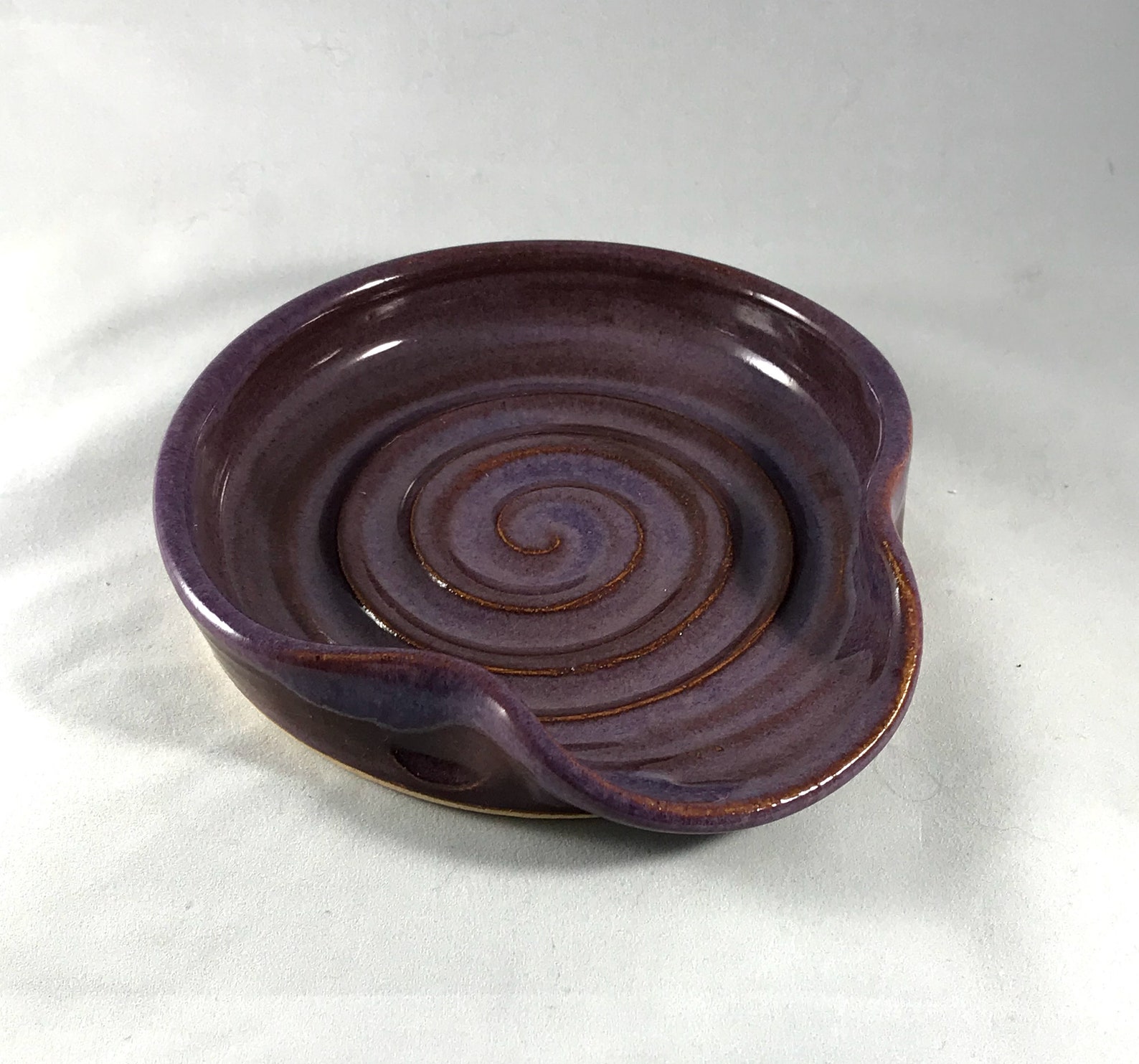 Ceramic Spoon Rest Stoneware Spoon Rest in Merlot Purple | Etsy
