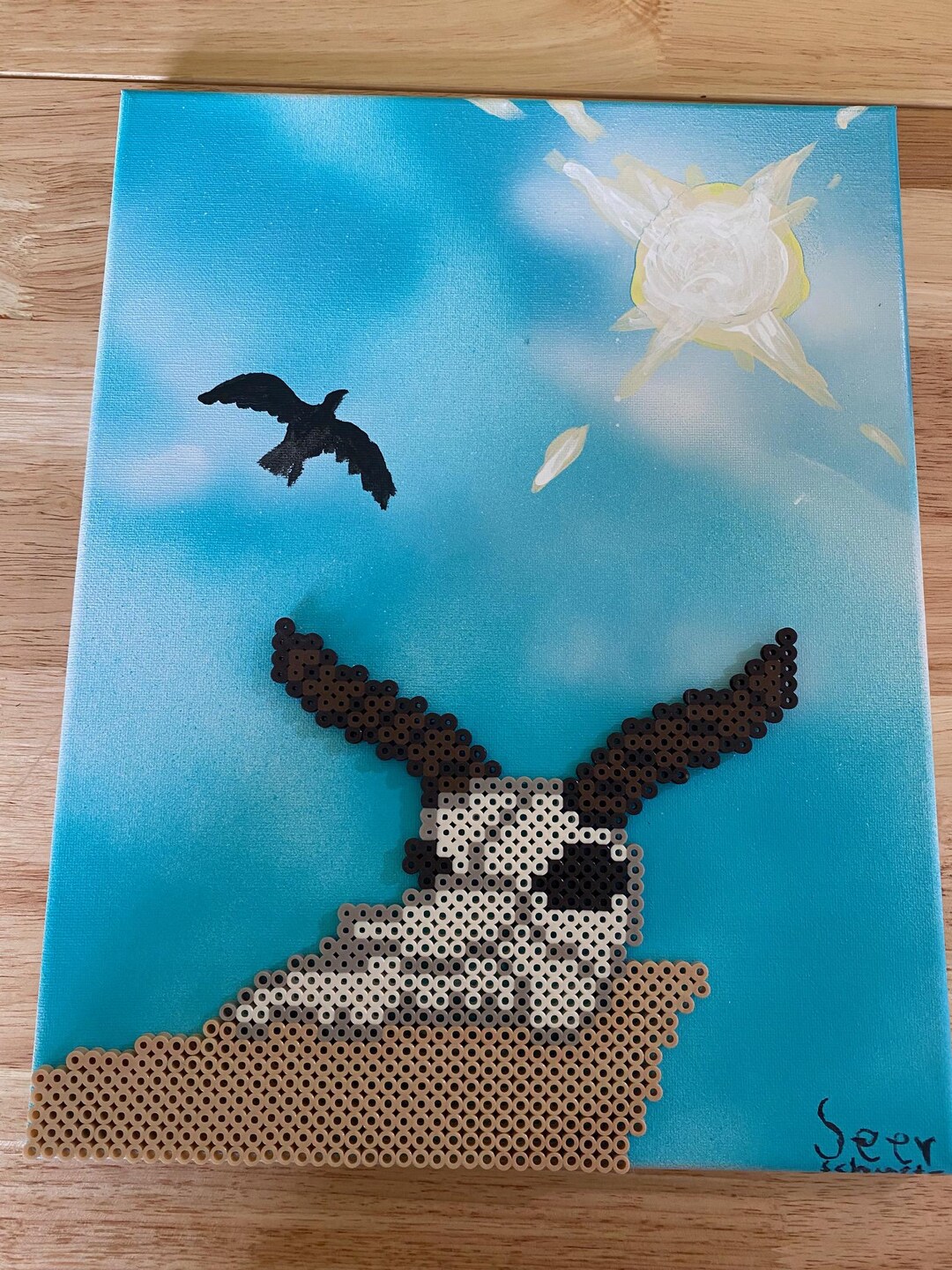 Perler Bead Canvas Art "sun-dried Skull" - Etsy