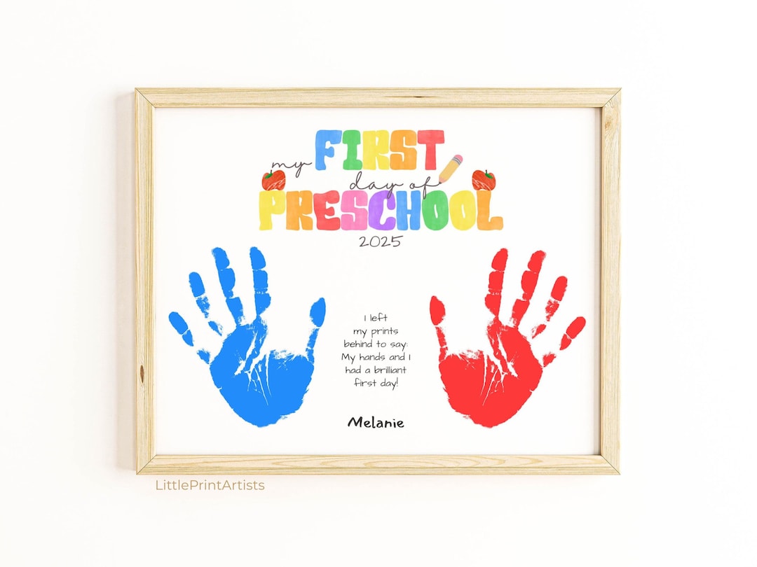 First Day of Preschool Handprint Craft. Say Hello Preschool ...