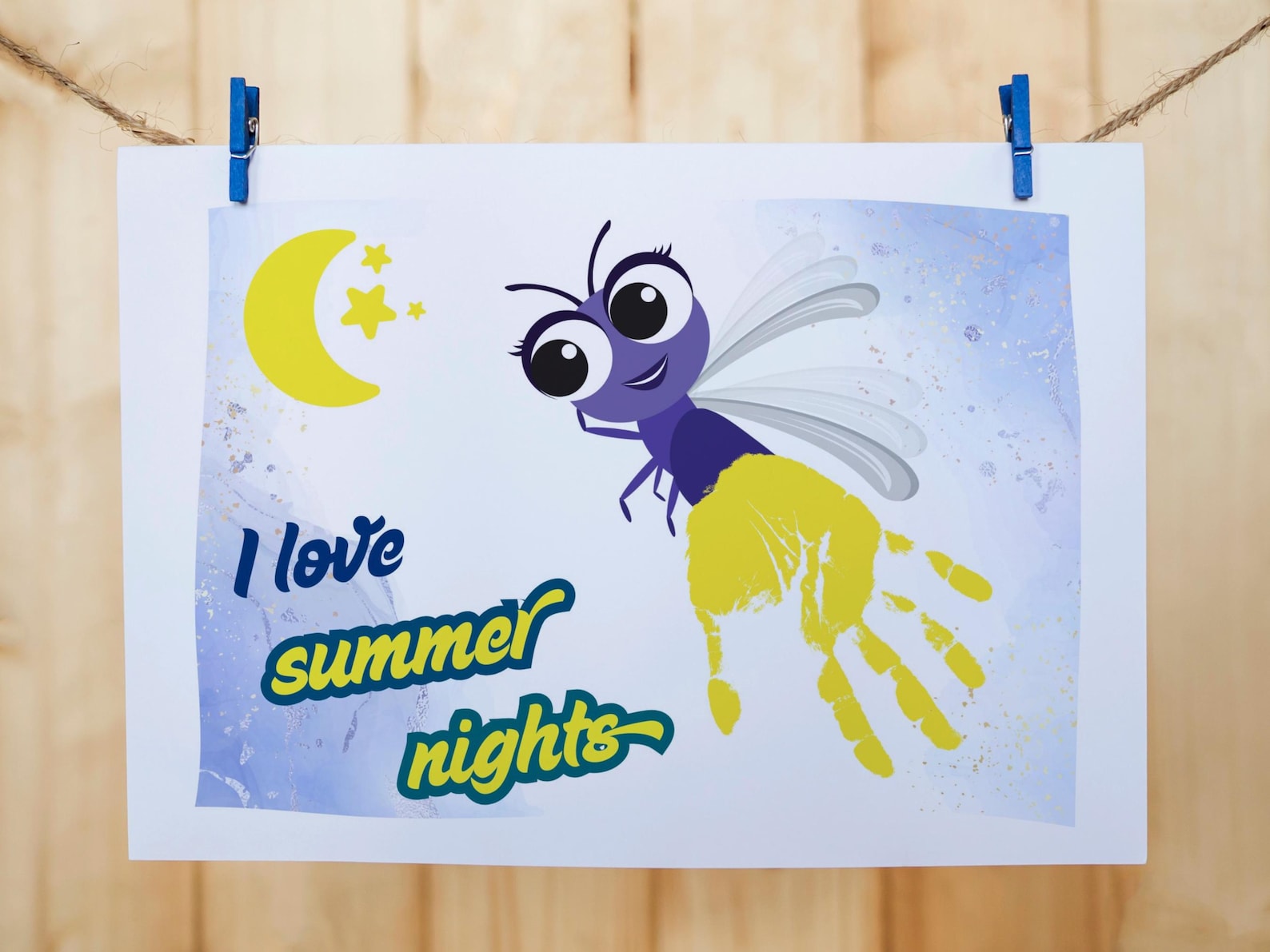 Lightning Bug Handprint Art Summer Camp Craft. Summer Handprint ...