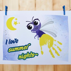 Lightning Bug Handprint Art Summer Camp Craft. Summer Handprint ...