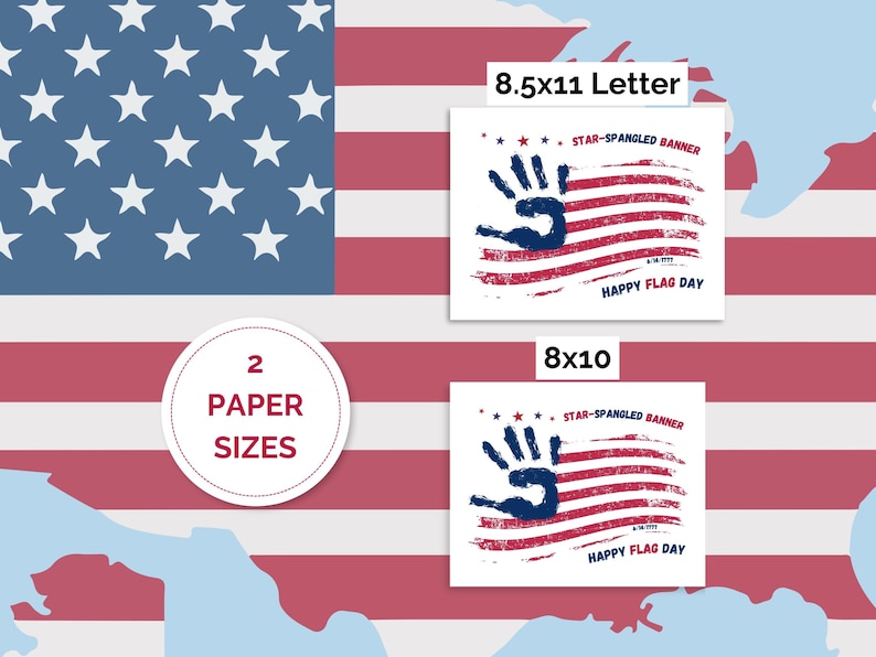 Flag Day Printable Handprint Craft Footprint Art Toddler Baby Kids ...
