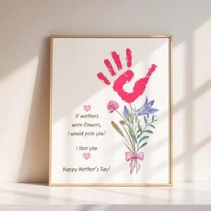 Mother's Day Handprint Flower Art. Sentimental Gift for Mom Handprint ...
