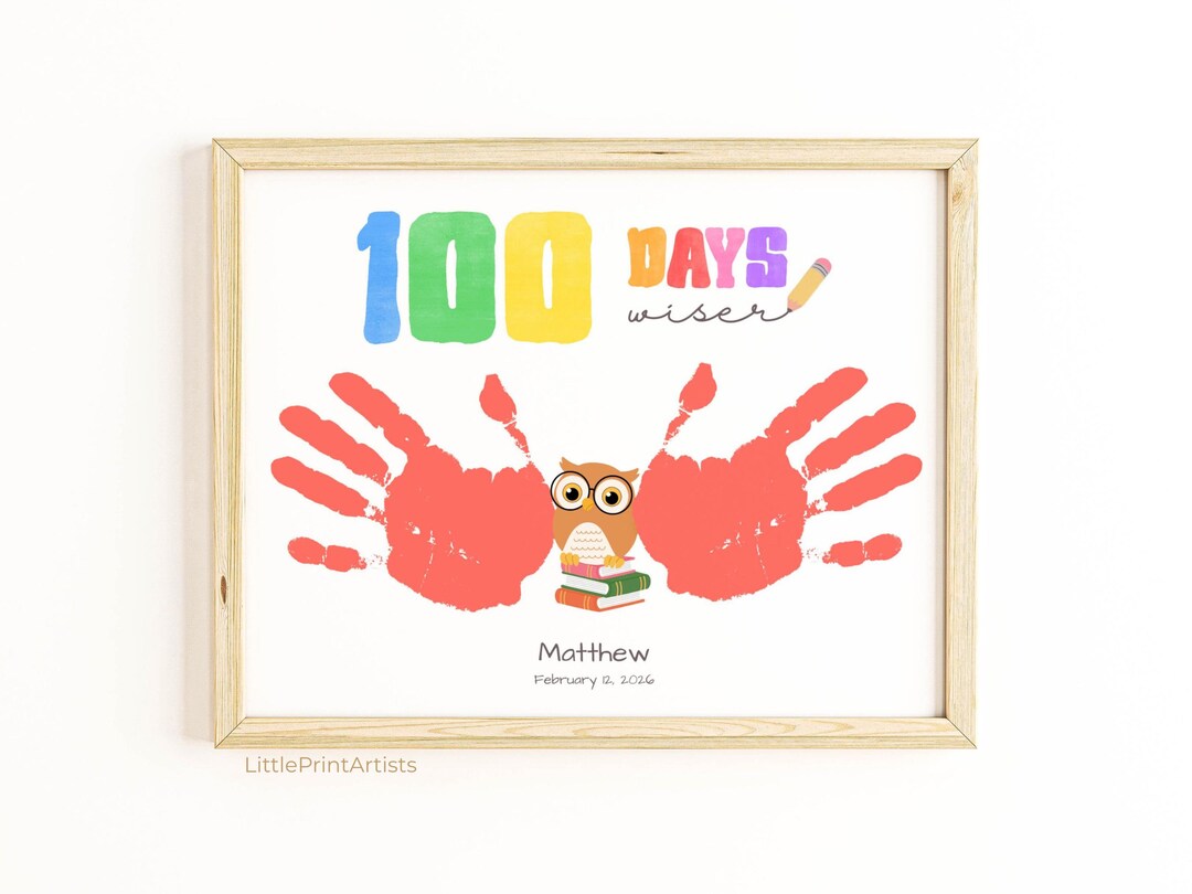 100 Days of School Handprint Craft Project for Kindergarten / Preschool ...