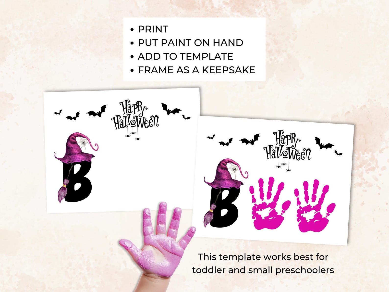 Halloween Handprint Craft BOO. Spooky Cute Printable Art Template With ...