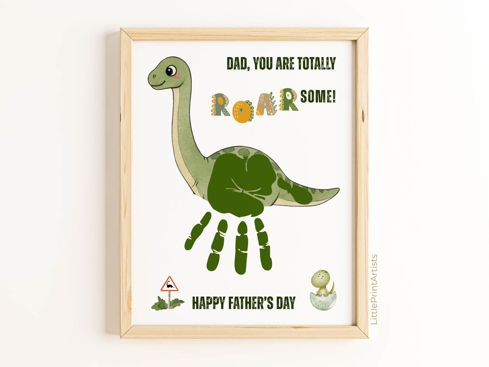Father's Day Dinosaur Craft Handprint Art. Gift From Kids for Dad ...