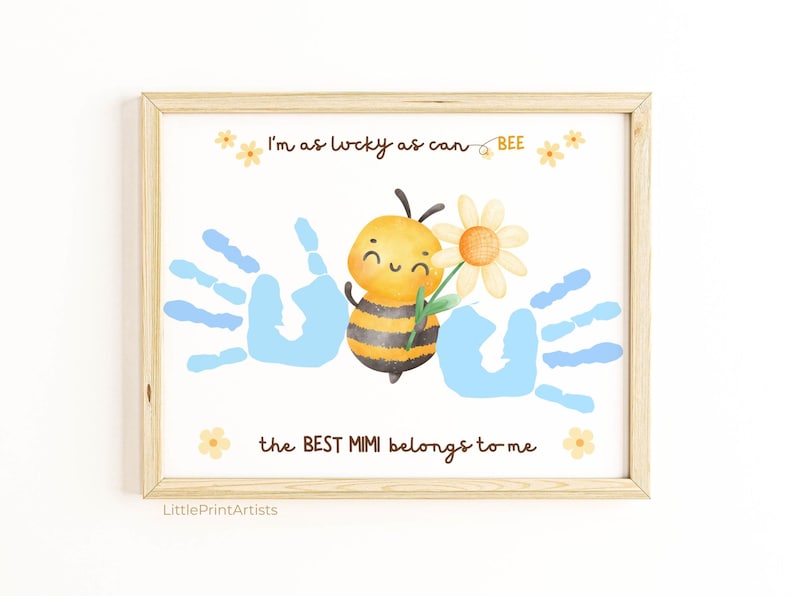 Best Mimi Handprint Art Bee Craft. DIY Gift From Grandkid for ...