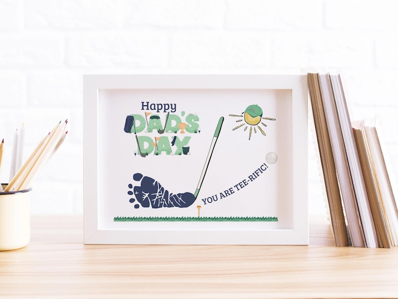 Father's Day Golf Footprint Craft or Handprint Art Gift for Dad ...