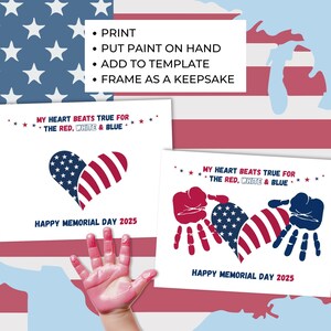 Memorial Day Handprint Craft Footprint Art Toddler Baby Kids. Daycare ...