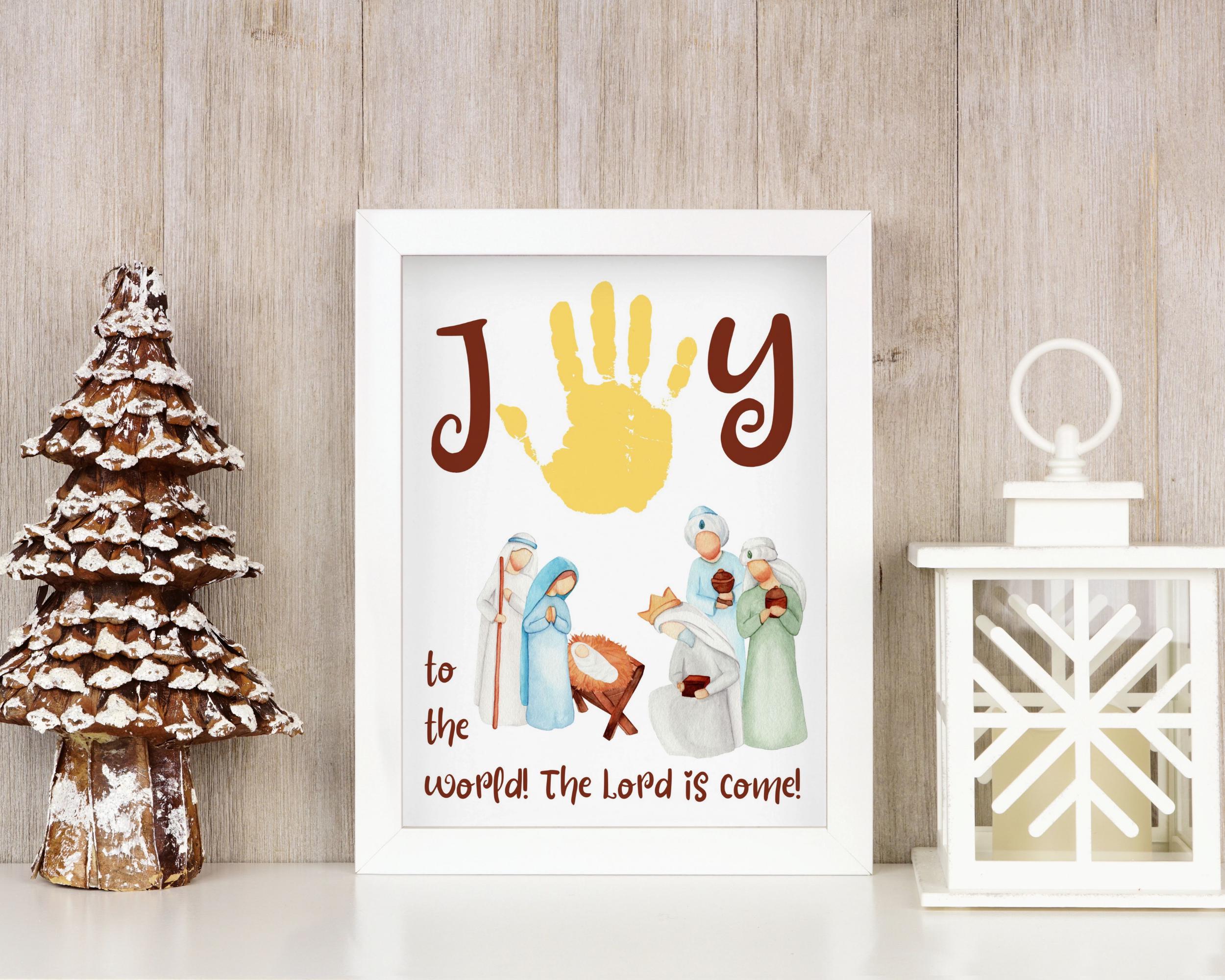 Christmas Nativity Handprint Craft "joy to the World". Printable Art ...