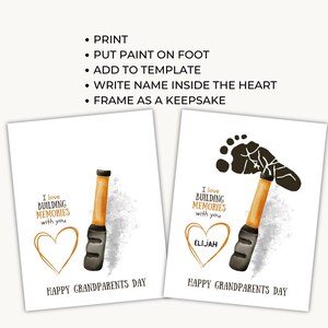 Grandparents Day Footprint Craft: Hammer Handprint Footprint Art From ...
