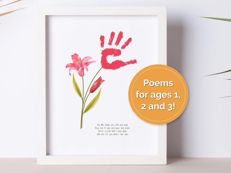 Mothers Day Handprint Poem. A Handprint Keepsake Gift for Mom, Grandma ...