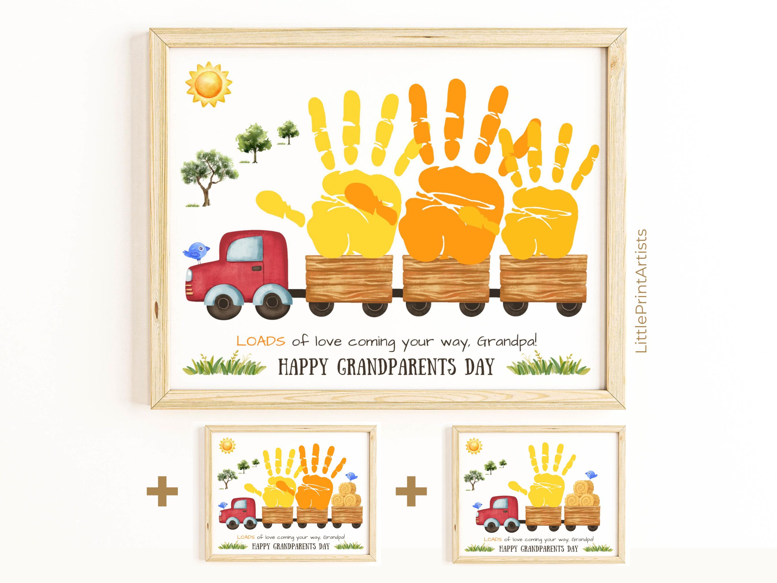 Grandparents Day Handprint Craft for Grandpa From Multiple Kids: LOADS ...