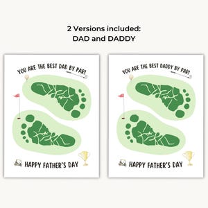 Father's Day Golf Handprint Art Footprint Craft for Best Dad by Par ...