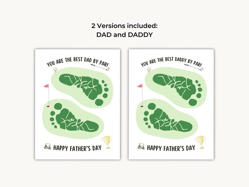 Father's Day Golf Handprint Art Footprint Craft for Best Dad by Par ...