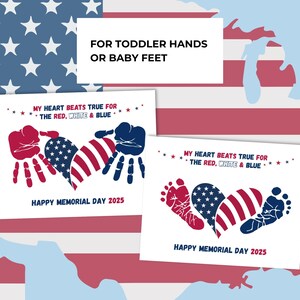 Memorial Day Handprint Craft Footprint Art Toddler Baby Kids. Daycare ...
