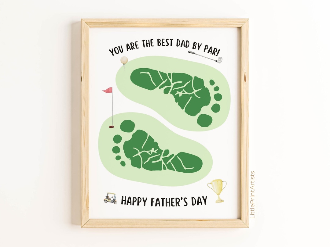 Father's Day Golf Handprint Art Footprint Craft for Best Dad by Par ...