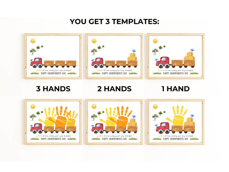 Grandparents Day Handprint Craft for Grandpa From Multiple Kids: LOADS ...