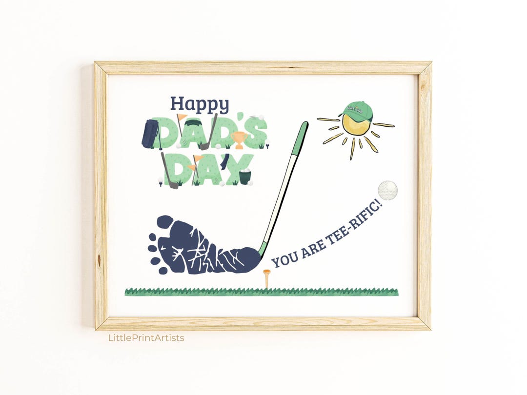 Father's Day Golf Footprint Craft or Handprint Art Gift for Dad ...