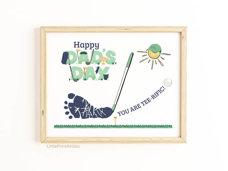 Father's Day Golf Footprint Craft or Handprint Art Gift for Dad ...