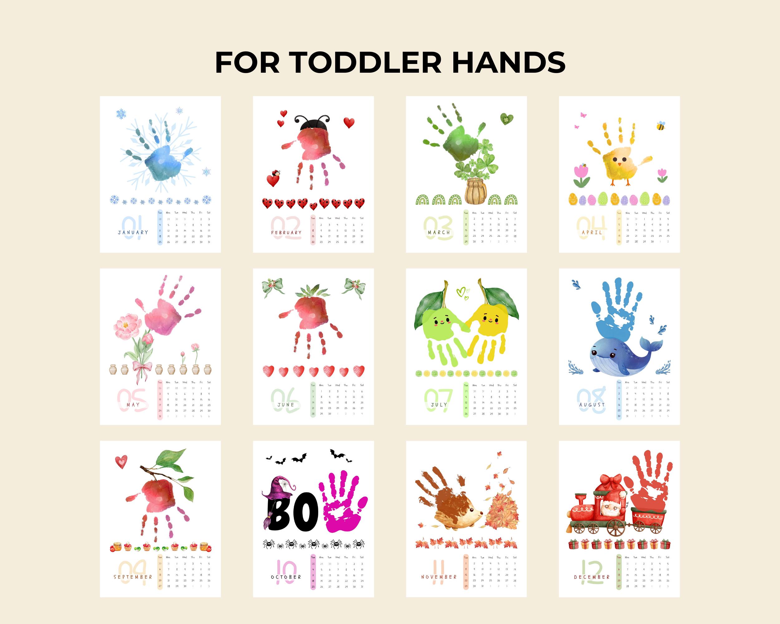 Handprint Calendar 2026. Baby and Toddler Keepsake DIY Calendar ...