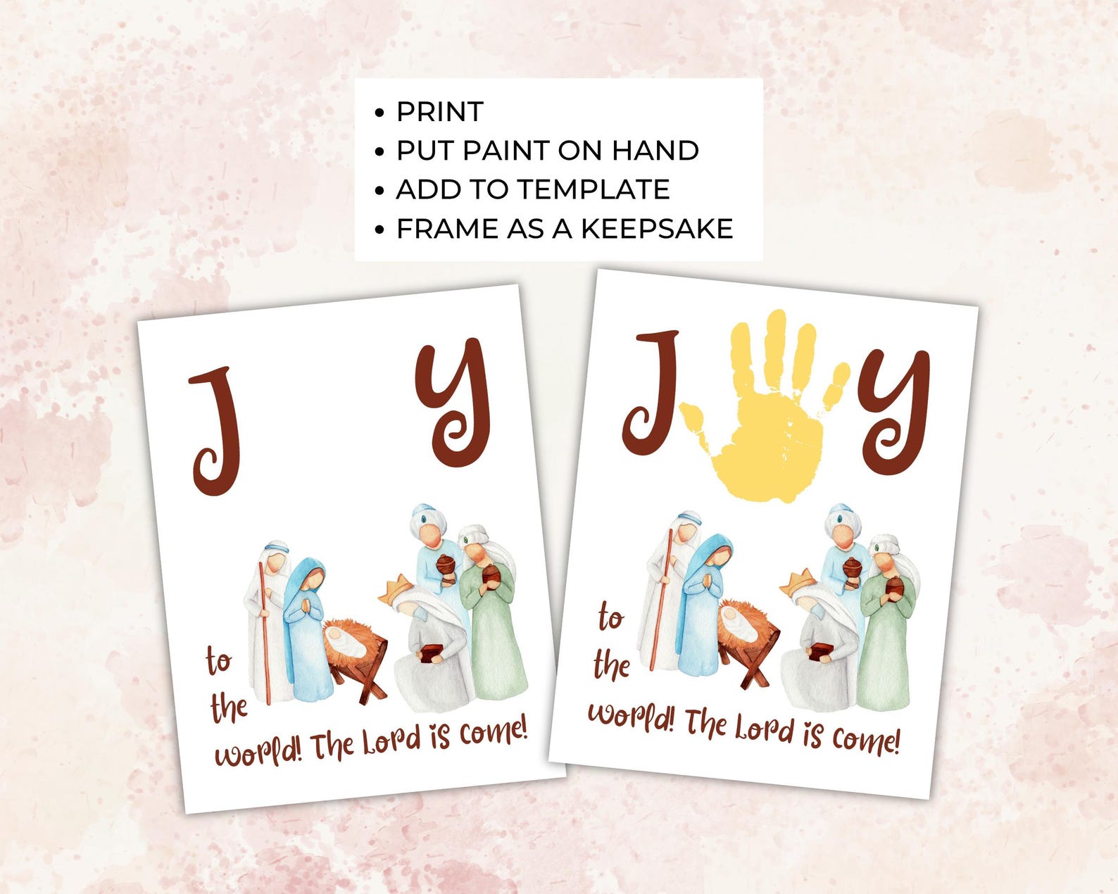 Christmas Nativity Handprint Craft "joy to the World". Printable Art ...