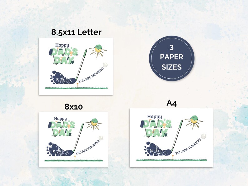 Father's Day Golf Footprint Craft or Handprint Art Gift for Dad ...