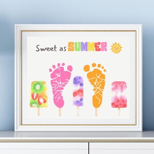 Popsicle Footprints Summer Footprint Art for Babies. Footprint Craft ...