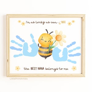 Best Nana Handprint Art Bee Craft. DIY Gift From Grandkid for ...