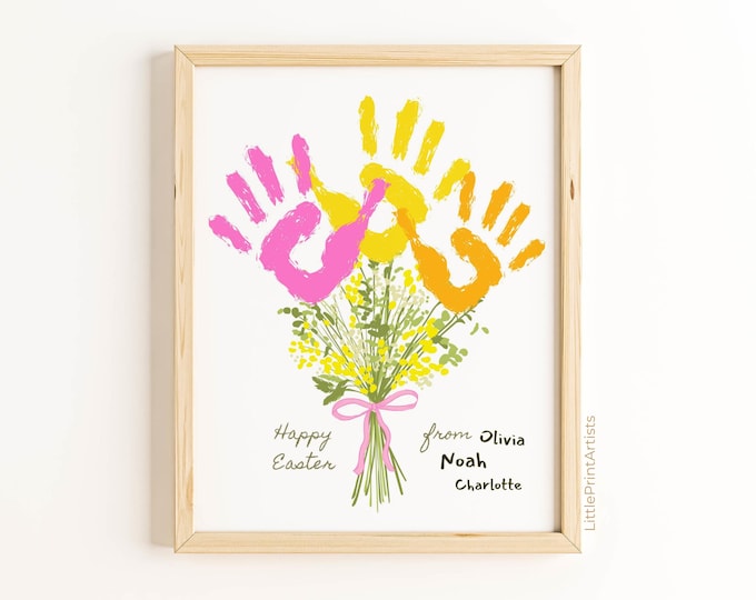 Flower HANDPRINT Craft Printable Easter Spring Flower Garden Handprint ...