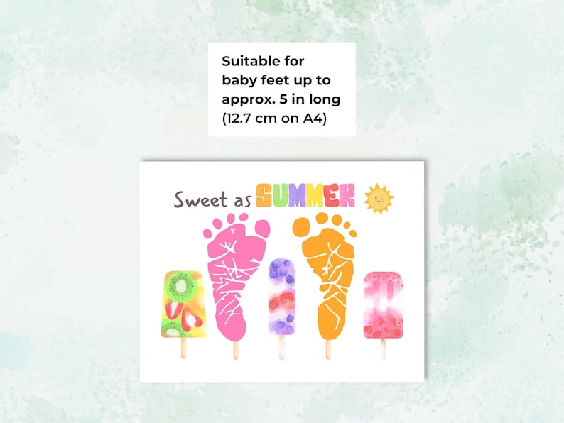 Popsicle Footprints Summer Footprint Art for Babies. Footprint Craft ...