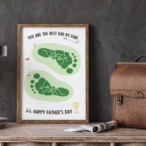 Father's Day Golf Handprint Art Footprint Craft for Best Dad by Par ...