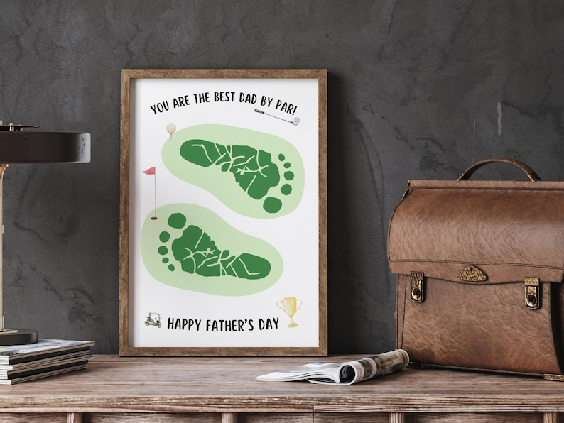 Father's Day Golf Handprint Art Footprint Craft for Best Dad by Par ...